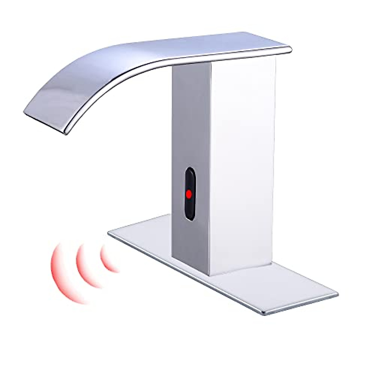 Gangang Touchless Bathroom Sink Faucet Motion Sensor Hands Free Automatic Commercial Vanity Water Faucets with Temperature Control Hot & Cold Mixing Valve Chrome