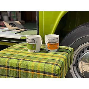 BRISA VW Collection - Volkswagen Large Ceramic Coffee-Tea-Cappuccino Mug Cup in T2 Bus Campervan Design (370 ml/12.5 fl oz/Bus Front/Green)