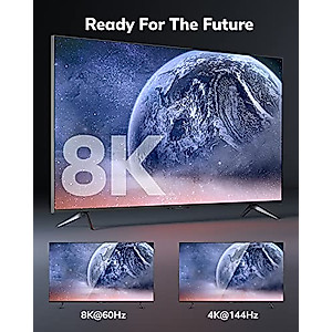 KELink 8K HDMI 2.1 Cable 20FT, 48Gbps Ultra High Speed Black Braided HDMI Cord - Get 4k @ 120Hz On PS5 - Supports 8k @ 60Hz, HDR, eArc, Dolby Vision, & More