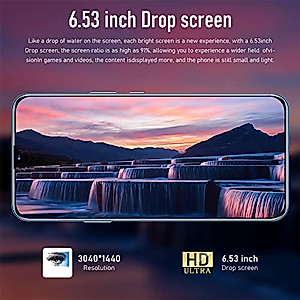 5G WiFi Smartphone, 8GB RAM 128GB ROM X40 Pro Mobile Phone Face Recognition 4500mAh for Daily Life Use (US Plug)