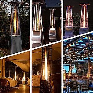 yukang Sobalai 4-Sided Pyramid Flame Heater Parts Replacement, Quartz Glass Tube, 49.5 inch Tall 4 inch Diameter, Table Top Patio Tube with Neoprene Ring Silicon Replacement (No Fit majority 3-Sided)