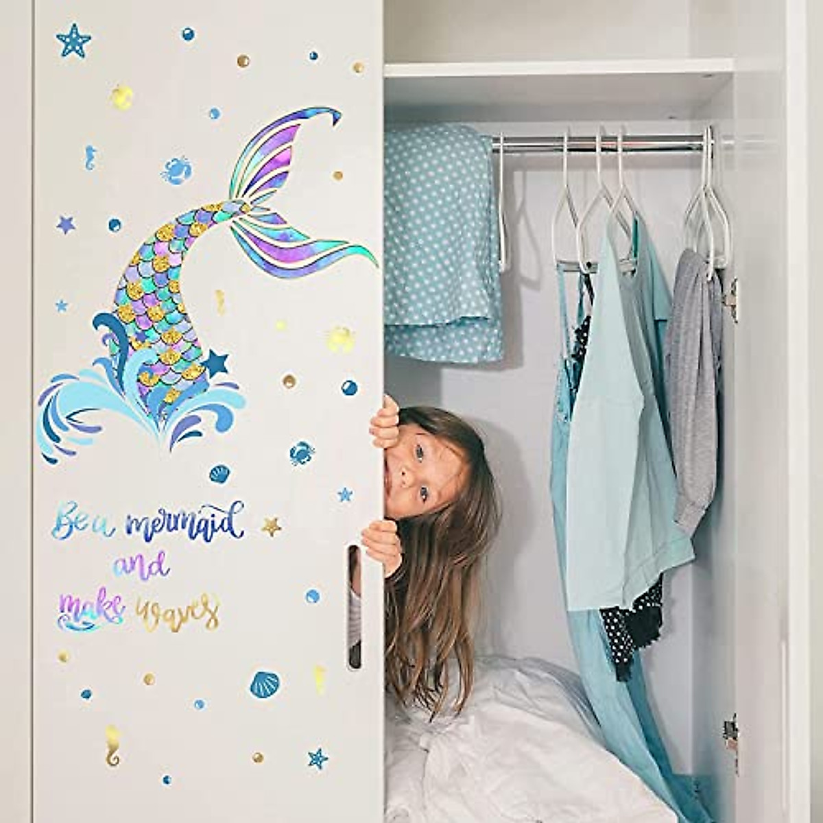 Buer Homie Wall Decals, Baby Nursery Girls Quotes Stickers, Mermaid Tail Pattern