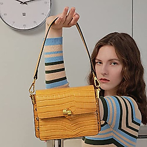 FOXLOVER Small Crossbody Bags for Women Genuine Leather Shoulder Bag Purse with 2 Shoulder Straps Handbag Fashion Caual Handle Bag