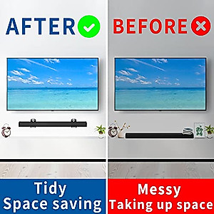 Sound Bar Mounts Universal Soundbar Wall Mount Bracket Kit for Most of Soundbars Corner Wall Mount Shelf Mounting Brackets, Black