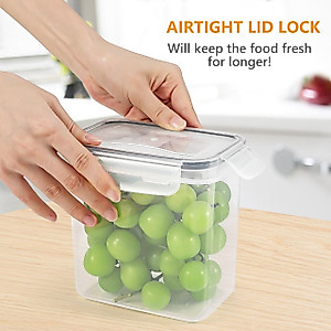 GiFBERA Flour and Sugar Containers with Lids 10 Pack - Large Cereal Containers for Kitchen and Pantry Organization, BPA Free Airtight Food Storage Containers with Marker & Labels