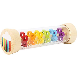 Wooden Rainbow Rainmaker Toy by Small Foot – Rhythm Instrument and Rattle for Babies Helps Hand-Eye Coordination and Developing Sensory Skills – Classic Educational Game for Toddlers – Age 6+ Months