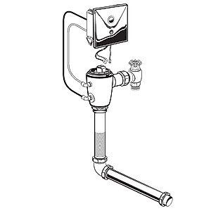 American Standard 606B222.007 Ultima Selectronic 1.28 GPF Concealed Toilet Flush Valve, Base Model