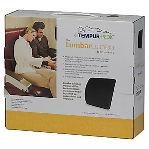 Tempur-pedic Travel Lumbar Cushion with Fabric Cover, Black