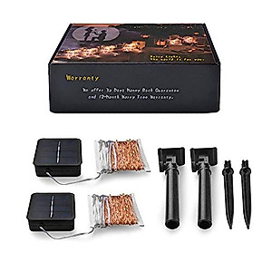 BOLWEO 2 Pack Solar Powered String Lights, Solar Fairy Lights,16.4Ft 50LED Waterproof Wire Lighting for Indoor Outdoor Christmas Tree Halloween Diwali Home Garden Decoration(Warm White)