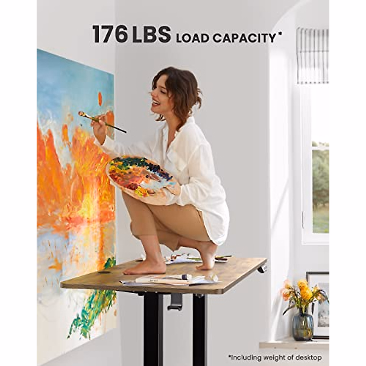 ErGear Height Adjustable Electric Standing Desk Dual Monitor Desk Mount