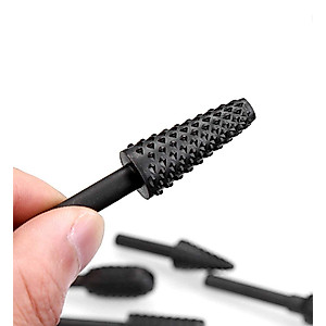 ASNOMY 10PCS Woodworking Twist Drill Bits, Wood Carving File Rasp Drill Bits 6.3mm(1/4") Shank Electrical Tools Woodworking Rasp Chisel Shaped Rotating Embossed Grinding Head with Storage Bag