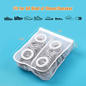 OKAKA 2Pcs Shoes Wash Bags Mesh Laundry Bags Sneaker Mesh Washing Bags for Gym Shoes,Sneaker,Slipper, and Other Washer-Safe Footwear