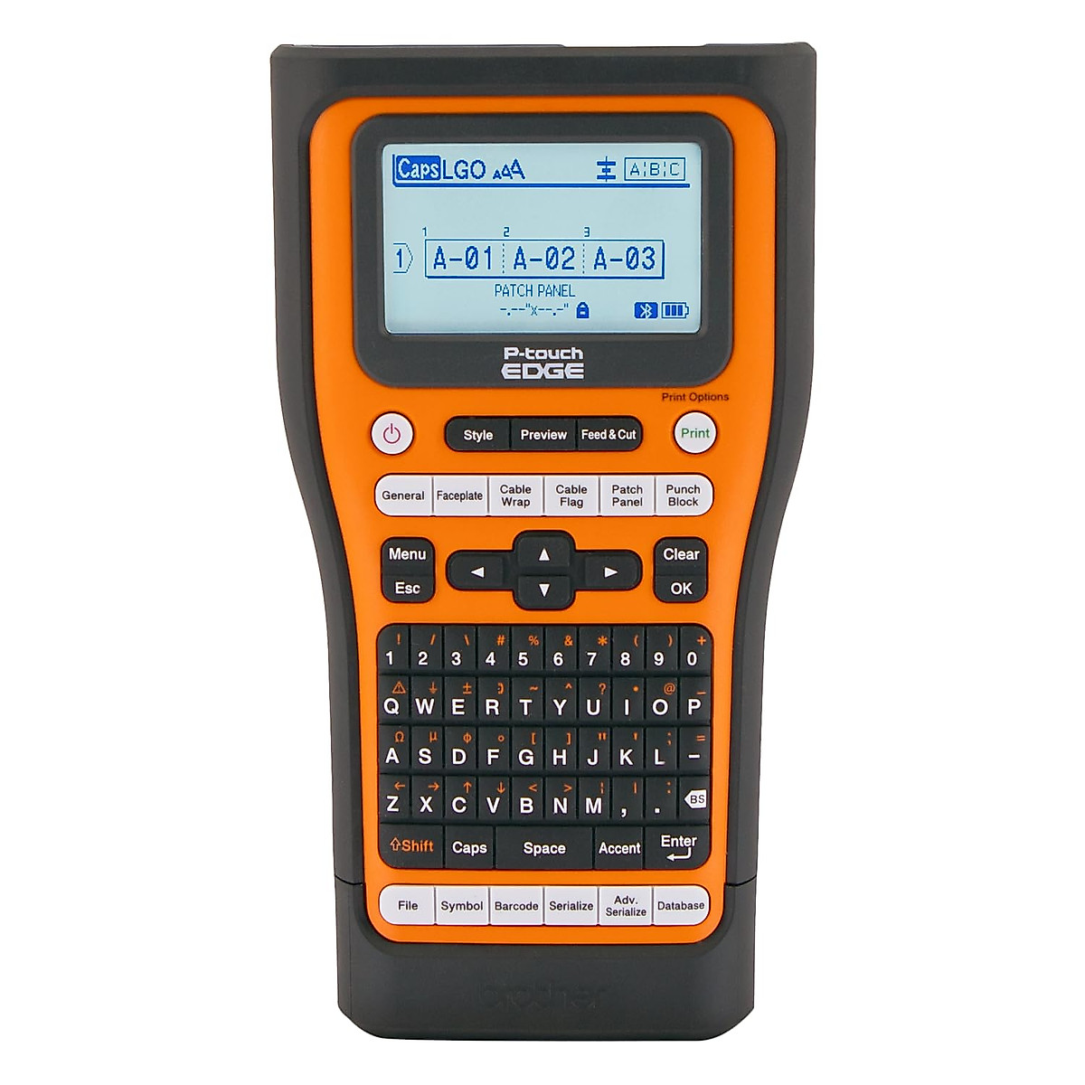 Brother P-Touch-E550W Hand-Held Labeler (UX0987),Black/orange