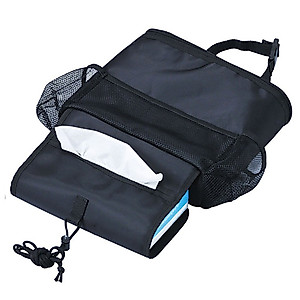 FrontTech Car Seat Back Organizer, Auto Seat Multi-Pockets Travel Storage Bag, Insulated Car Seat Back Drinks Holder Cooler, Storage Bag Cool Wrap Bottle Bag with Mesh Pockets