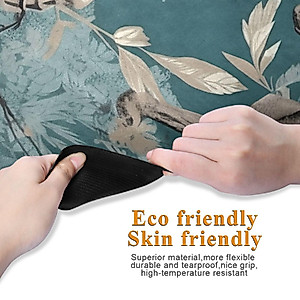 GOODOLD Horses and Flowers Yoga Mat, 71 x 26 Inch Non-slip Yoga Mats Folding Travel Exercise Mat Indoor Outdoor Gym Pilates with Storage Bag for Women Men