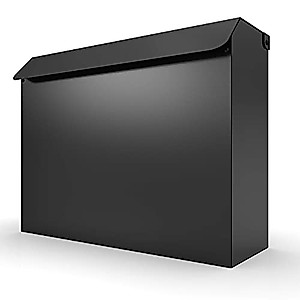 Movo Home Mailbox Casey Large Mailbox, Mailbox for Outside, Matte Black