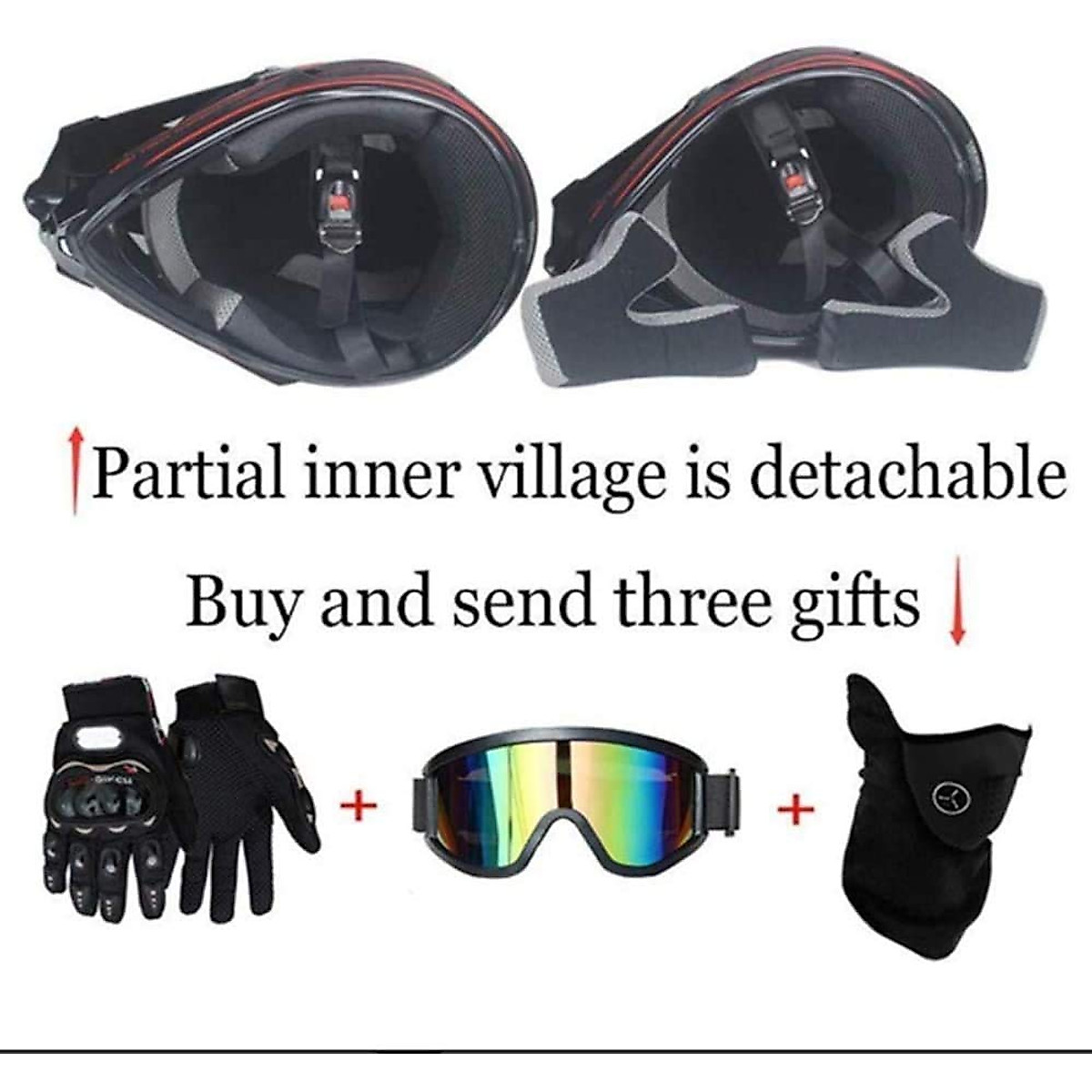 Offroad Helmet Adult Youth Kids Motocross Gear Combo Mask Goggles Gloves,Traveler's ATV Motorcycle Helmet SUV Dirt Bike Mountain Bike Helmet Off-Road Helmet DOT Approved