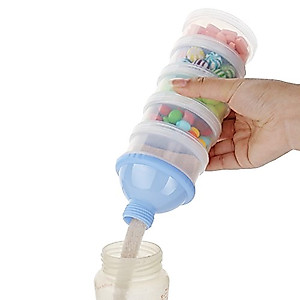 Accmor Baby Formula Dispenser, 5 Layers Stackable Formula Container, Milk Powder Formula Dispenser On The Go, Baby Feeding Travel Storage Container, BPA Free, Blue, 2 Pack