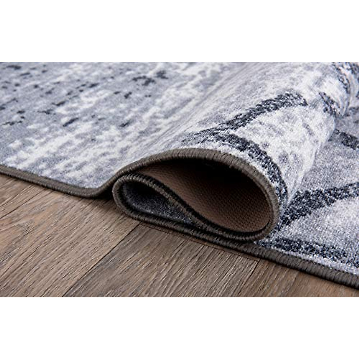 Rugshop Modern Floral Abstract Non Skid (Non Slip) Area Rug 7'10" x 10' Gray