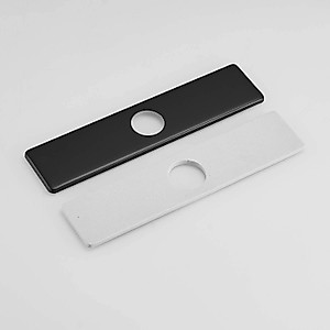 Homevacious 10 Inch Bathroom Sink Faucet Or Kitchen Faucet Base plate Hole Cover Deck Plate Escutcheon Black Square 304 Stainless Steel