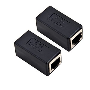 Oxsubor RJ45 Coupler Ethernet Connectors Interface Cat 7 Cat6 Cat5 Cat5e RJ45 8P8C Network Keystone Jack in-Line Coupler Ideal for Extending The Ethernet Cables Female to Female (2PACK)