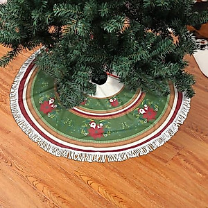 IJQRVJ Beach Theme,Christmas Tree Skirt with Tassel Lace-up,Flip Flops Glasses Holiday Image,Xmas Tree Decorations and Ornaments,Blue White,36in