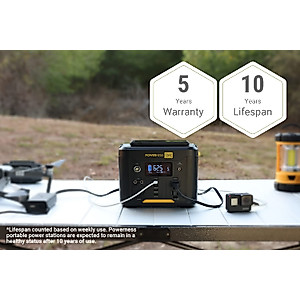 Powerness Portable Power Station Hiker U300 Solar Generator 296Wh Battery Powered Generator with 2x300W AC Outlets (Surge Power 600W) and PD 60W In/output for Outdoor Camping
