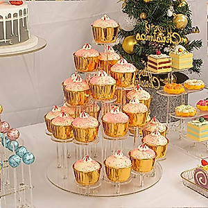 Acrylic Cupcake Stand for 24 Cupcakes Holder, Dessert Stand Premium Cupcake Display Stand Cupcake Tower Pastry Serving Display for Party Wedding Birthday