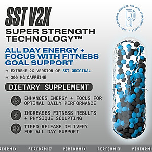 PERFORMIX SST V2X Super Strength Technology - Multi-Phase Suspension Timed-Release Energy, Mental Focus, Pre-Workout Supplement for Men & Women, 60 Capsules
