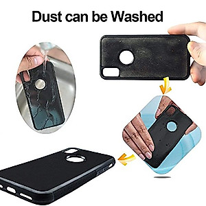 Anti Gravity Phone Case Compatible with iPhone 12 Pro and iPhone 12, Sticky Selfie Suction Black Anti Gravity Case for iPhone 12/12 Pro Nano Stick on Smooth Flat Surface with Dust Proof Film