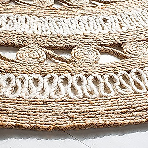 SAFAVIEH Natural Fiber Round Collection 5' Round Ivory NF169B Handmade Boho Charm Farmhouse Jute Area Rug
