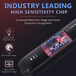 Anti Spy Detector, Hidden Camera Detector, Anti Bug Scanner and Protector, RF Signal and GPS Detector, GPS Tracker and Bug Finder for Hotel, Office, Travel, and Home