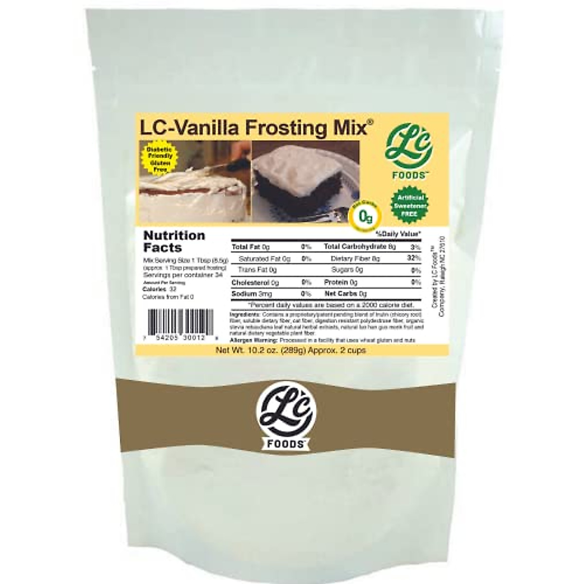 Low Carb Vanilla Frosting Mix | Gluten-free | Non-GMO | No Sugar | Diabetic Friendly | No Hydrogenated Oils | No Artificial Colors | Good for Baking (10.2 Oz)