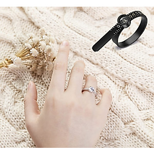 Ring Sizer Measuring Tool JRONGHE Reusable Finger Size Measuring Tape with Magnified Glass, Jewelry Sizing Tool 1-17 USA Rings Size