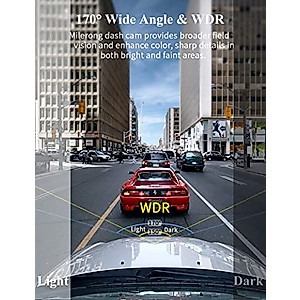 Milerong Dash Camera for Cars, FHD 1080P Mini Dash Cam with Super Night Vision, Portable Dash Cam Front, Small Dash Cam with Parking Mode, Loop Recordinng, Motion Detection,WDR, G-Sensor