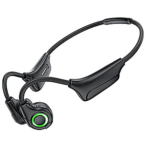 NAGFAK Bone Conduction Headphones Bluetooth Open Ear Running Headset Wireless with Mic Headphones Sport IP67 Waterproof Headphone Built-in 16GB Memory Cool Breathing Light