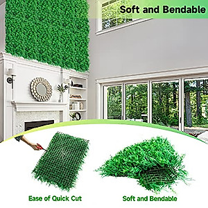 12 PCS Artificial Grass Wall Panel 23.6”x15.7”Boxwood Hedges Wall Panels Grass Backdrop Greenery with UV Protection, Fairy Privacy Grass Wall Decor for Fence, Backyard, Weddings and Events