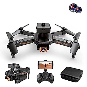 Drones with Camera for Adults, Mini Drone with Dual 1080p Hd WiFi FPV Camera Remote Control Toys with Altitude Hold, Headless Mode, One Key Start Speed Adjustment, Trajectory Flight