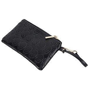 Women Devil Skull Purse Handbags Pu Leather Top-Handle Satchel Shopping Bag with Clutch Purse