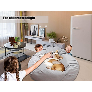 Stuffed Animal Storage Bean Bag Chair Cover (No Filler) Washable Ultra Soft Corduroy Bean Bag Cover for Organizing Plush Toys or Textile, Sack Bean Bag for Adults, Teens