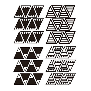 UILMNIY 48pcs Different Kinds of Triangles Mountain Pattern Wall Sticker for Kids Boys Room Art Bedroom Removable Wall Decor AFN120 (Black)