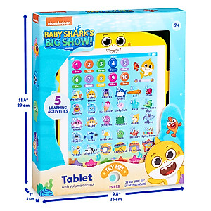 WowWee Baby Shark's Big Show! Kids Tablet – Interactive Educational Toys – Toddler Tablet Makes Learning Fun (Full Size), multicolor