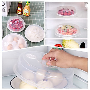 Transparent Dish Lid Plastic Microwave Food Plate Cover Reusable Bowl Lid for Kitchen Dishes Bowls Jars(6.69in*6.69in*1.57in)
