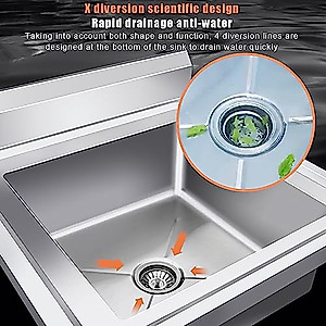 ZXLBTNB Freestanding Single Bowl Sink Kitchen Sink 201 Stainless Steel Commercial Sink with Faucet for Restaurant Kitchen Laundry Room Garage Indoor Outdoor 100 * 50 * 80cm leftslot