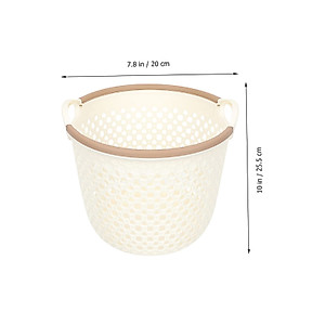 Amosfun Portable Laundry Basket Laundry Room Weave Basket Dress Form Stand Laundry Sorter Basket for Toys Plastic Clothes Hamper Dirty Clothing Organizer Wall-mounted Pp Plastic Basket