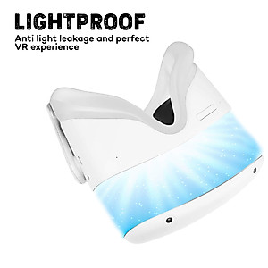 VR Silicone Cover for Oculus Quest 2 - Washable Sweat-Proof Anti-Leakage Light Blocking (Grey)