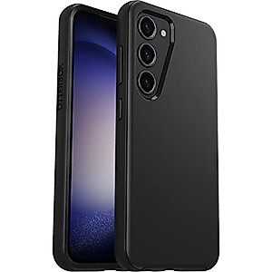 OtterBox Galaxy S23 Symmetry Series Case - Single Unit Ships in Polybag, Ideal for Business Customers - BLACK, ultra-sleek, wireless charging compatible, raised edges protect camera & screen