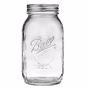 4 Pcs Regular Mouth 32-Ounces Mason Jar with Lids and Bands Clear