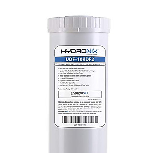 Hydronix UDF-10KDF2 Chlorine, CTO, Heavy Metals, Bacteria & Scale Reduction Water Filter w/ 2 lbs KDF, 2.5" x 10"