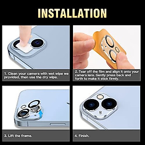 VEGO [5 in 1 Magnetic Case for iPhone 14 Plus 5G 6.7 Inch 2022, [2 Pack Tempered Glass Screen Protector +2 Pack Camera Lens Protector] Yellowing Resistance Slim Clear Case for iPhone 14 Plus